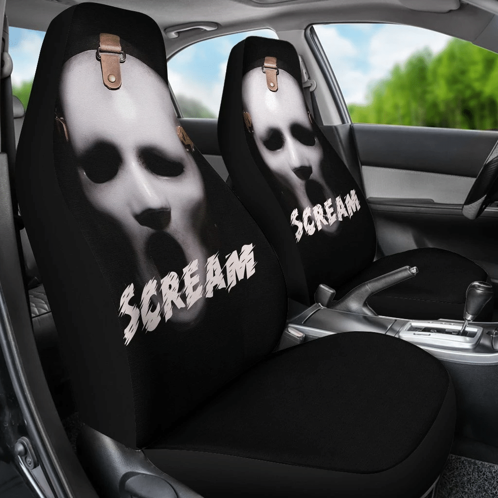 Fiber Arts Crochet Scared face car headrest covers etna.com.pe